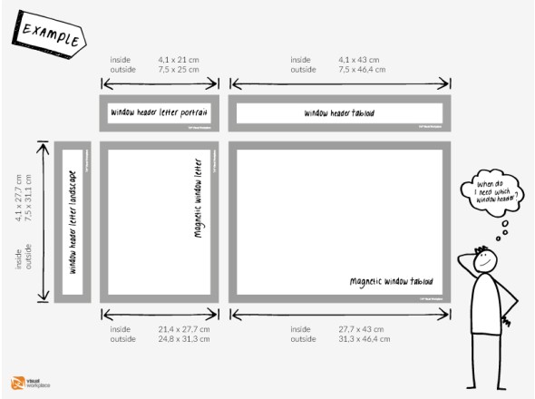 Magnetic window header letter portrait (US size) - TnP Visual Workplace